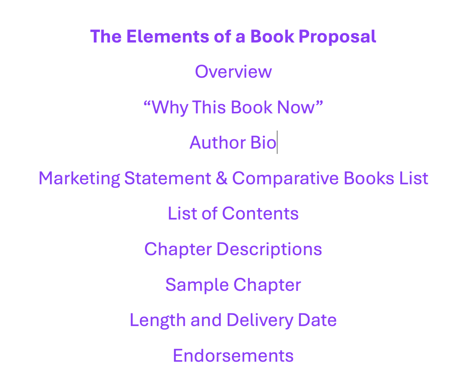 THE ELEMENTS OF A BOOK PROPOSAL | Nancy Peske